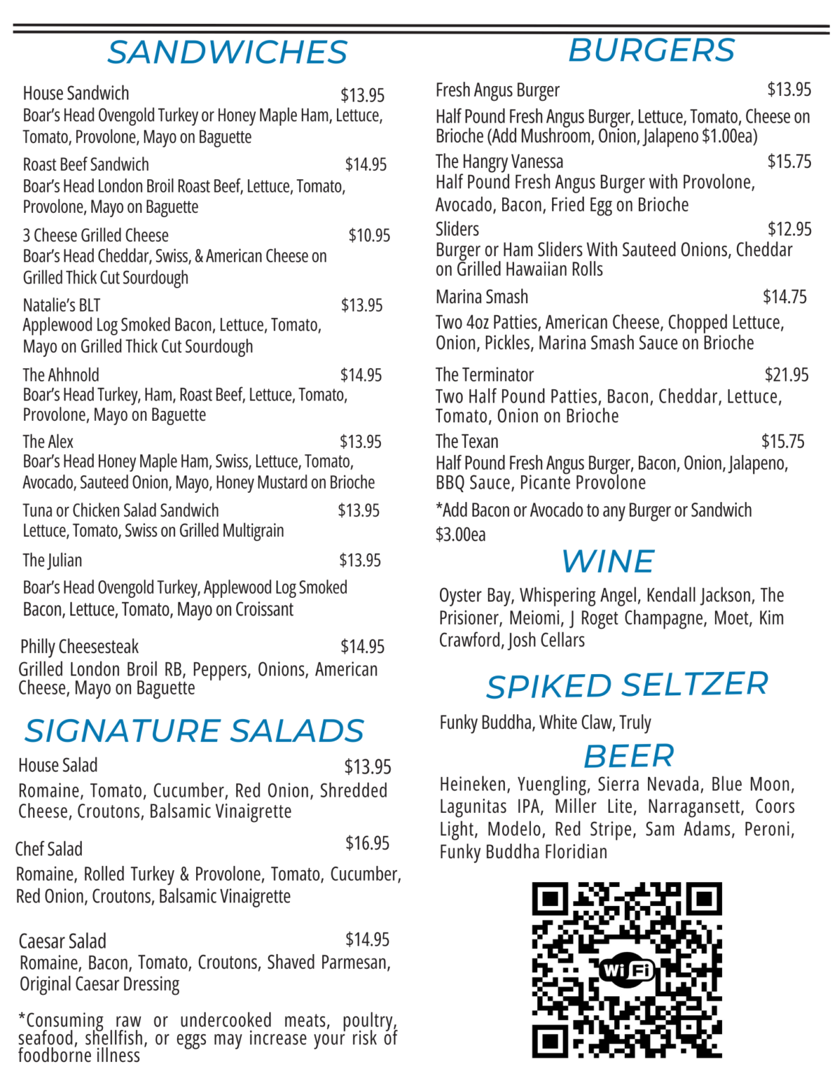 qr-menu – Marina Café
